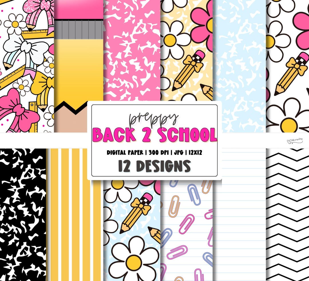 Pink School | Back to School Seamless Pattern | Girly Pink Pencil Paper ...