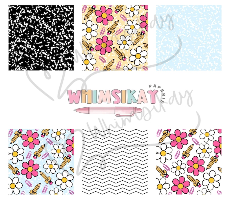 Pink School | Back to School Seamless Pattern | Girly Pink Pencil Paper ...