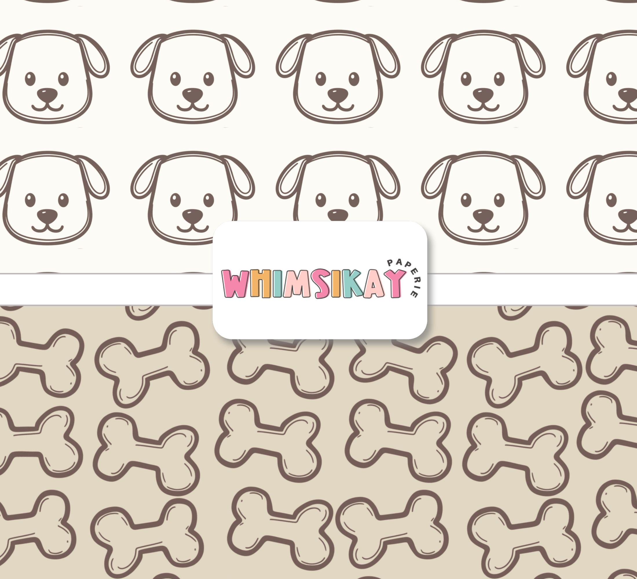 Dog Themed Digital Printable Paper | Dog Puppy Digital Paper | Dog ...