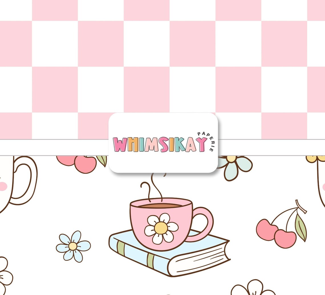 Coffee Themed Paper | Girly Coffee Digital PATTERN | Seamless Coffee ...