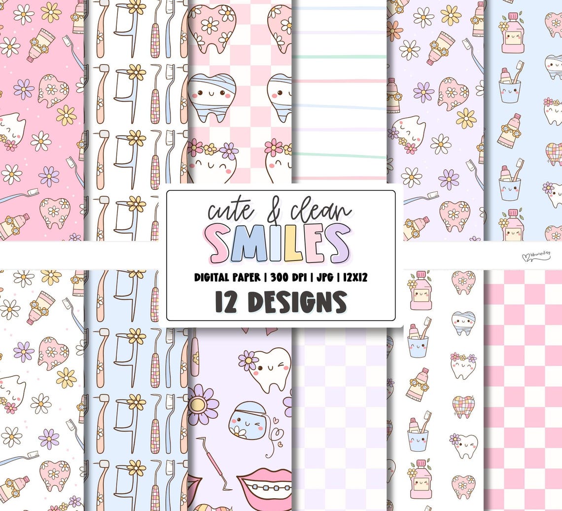 Sweet Dental Themed Paper | Dental Appreciation Paper | Nurse Pattern ...