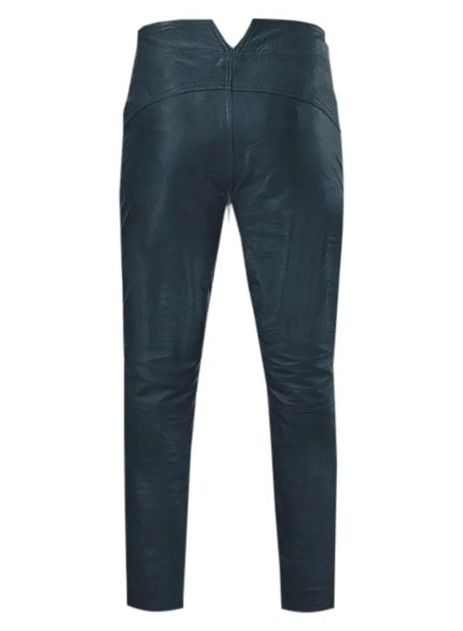 Mens Real Leather Pant Jim Morrison Style Waxed Distressed Blue ...