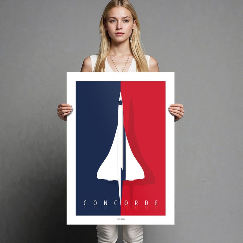 Concorde Poster – Supersonic Jet Wall Art | Minimalist Aviation Print ...