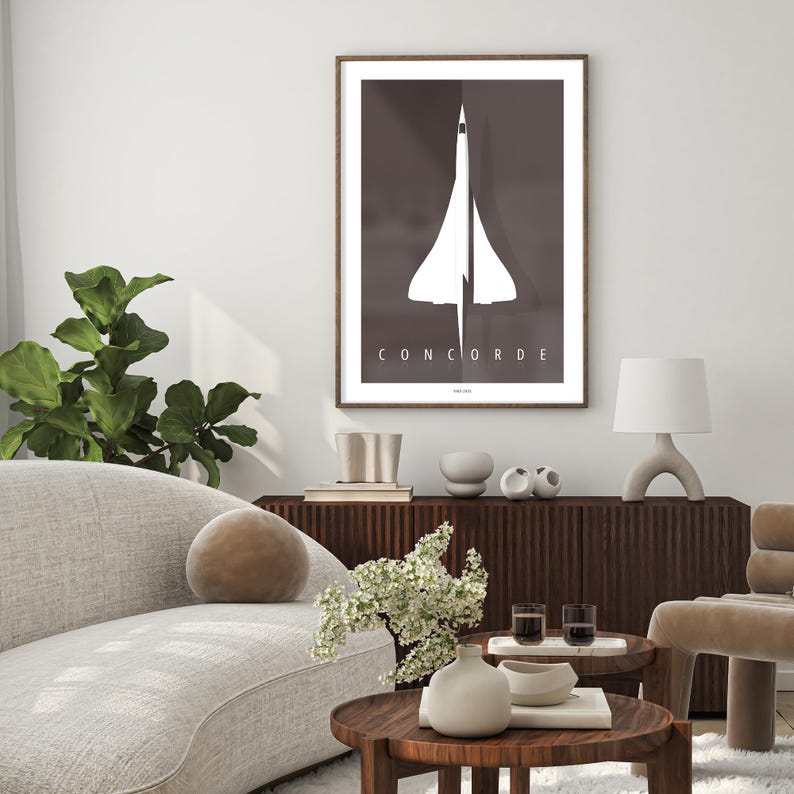 Concorde Poster – Supersonic Jet Wall Art | Minimalist Aviation Print ...