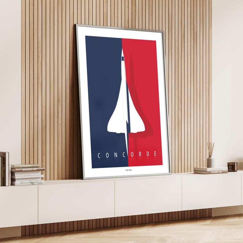 Concorde Poster – Supersonic Jet Wall Art | Minimalist Aviation Print ...