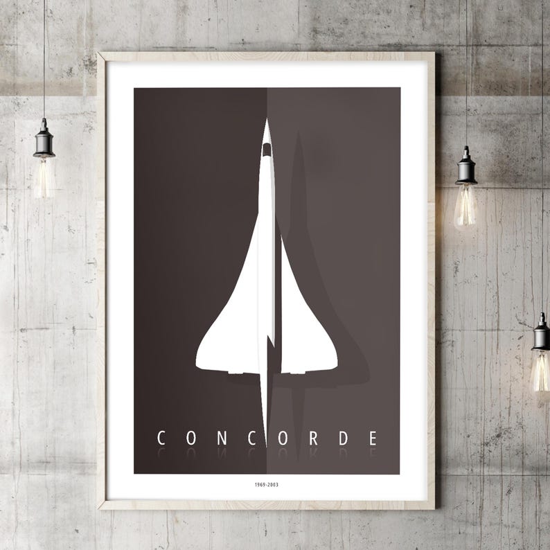 Concorde Poster – Supersonic Jet Wall Art | Minimalist Aviation Print ...