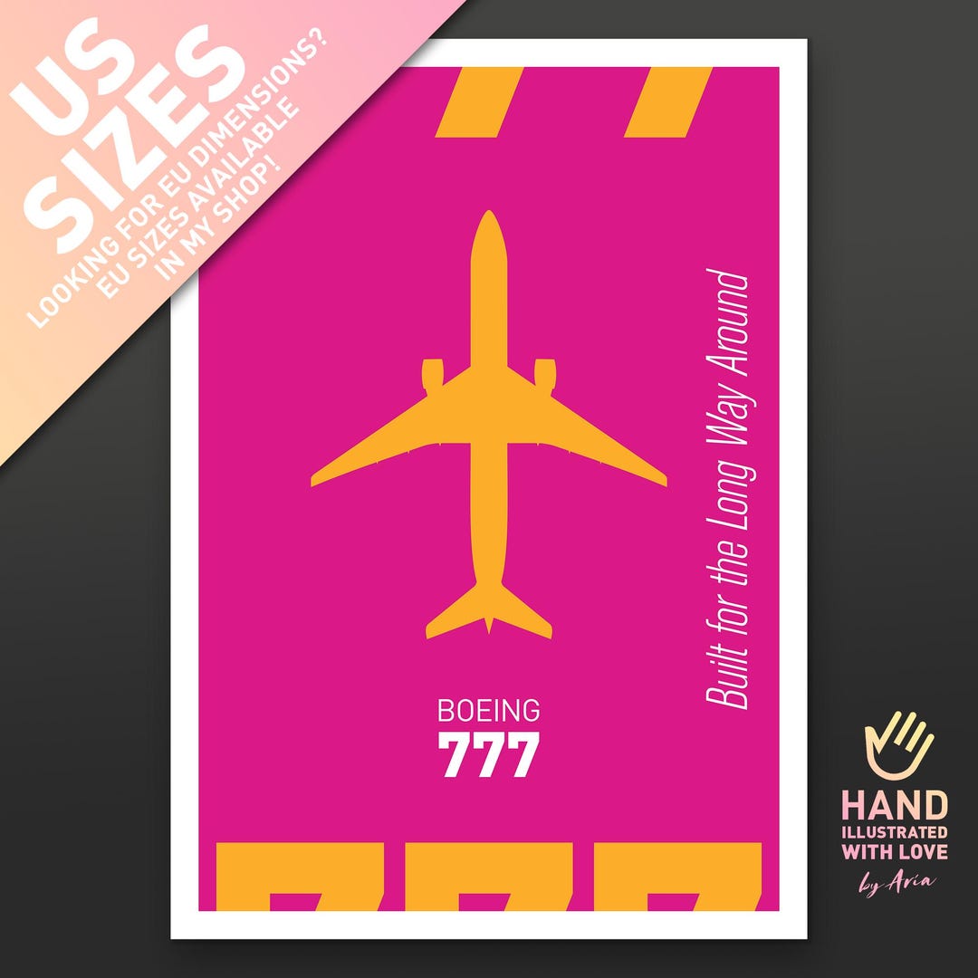 Boeing 777 Poster (US Sizes) | Widebody Jet Aircraft Art | Minimal ...