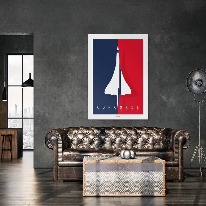 Concorde Poster – Supersonic Jet Wall Art | Minimalist Aviation Print ...