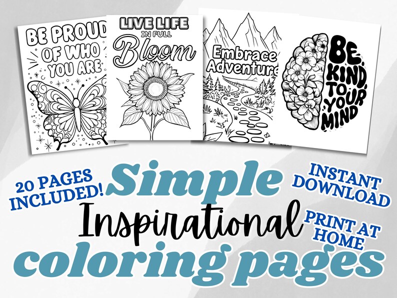20 Printable Inspirational Coloring Pages | Motivational Quotes for ...