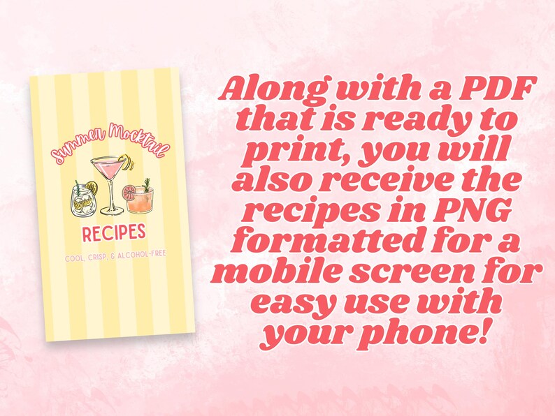 Summer Mocktail Recipe Pack | 12 Alcohol-free Drinks PDF + Mobile Size ...