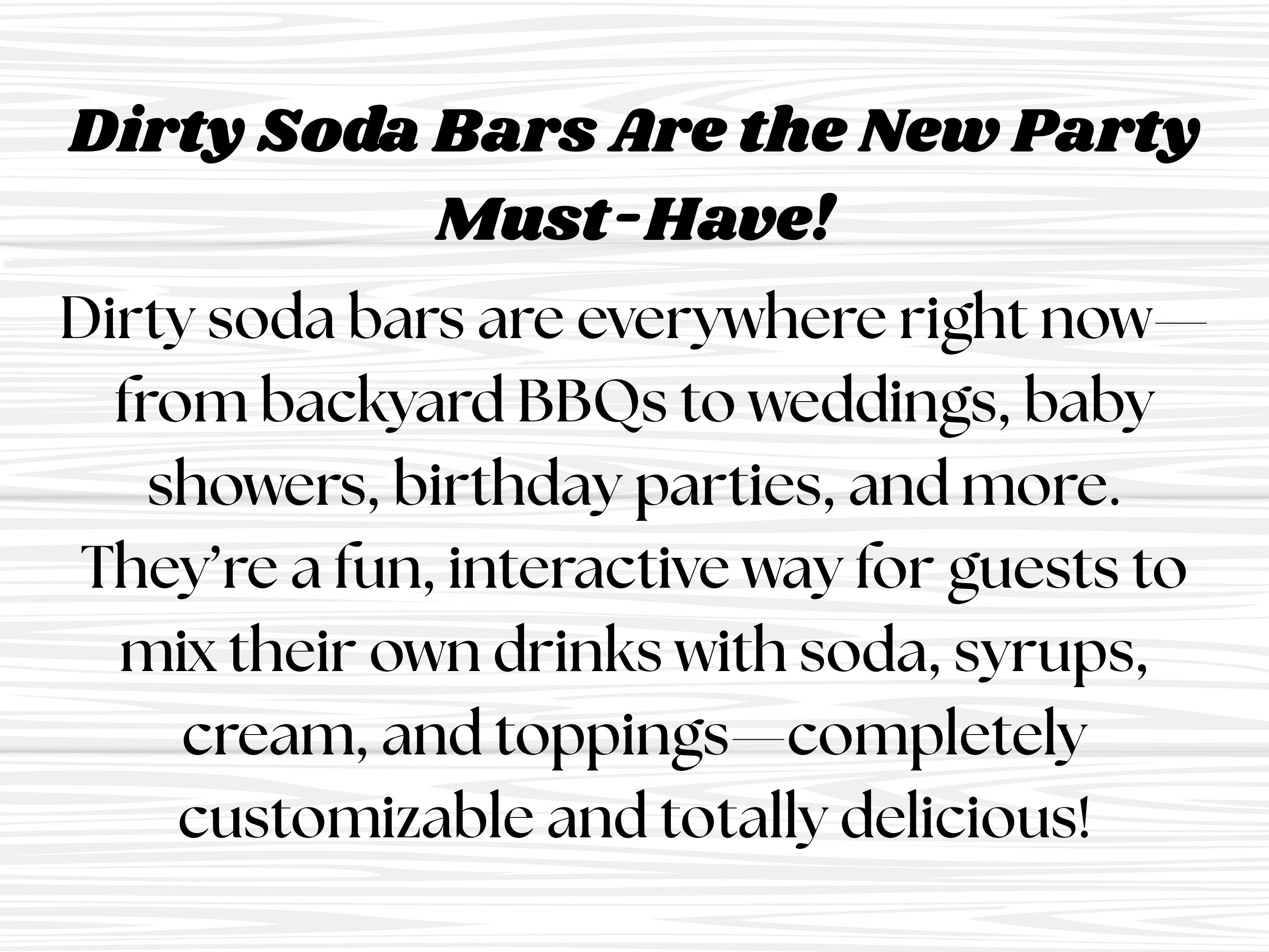 Pink Dirty Soda Bar Sign Printable + Editable Template | 4 Sizes ...