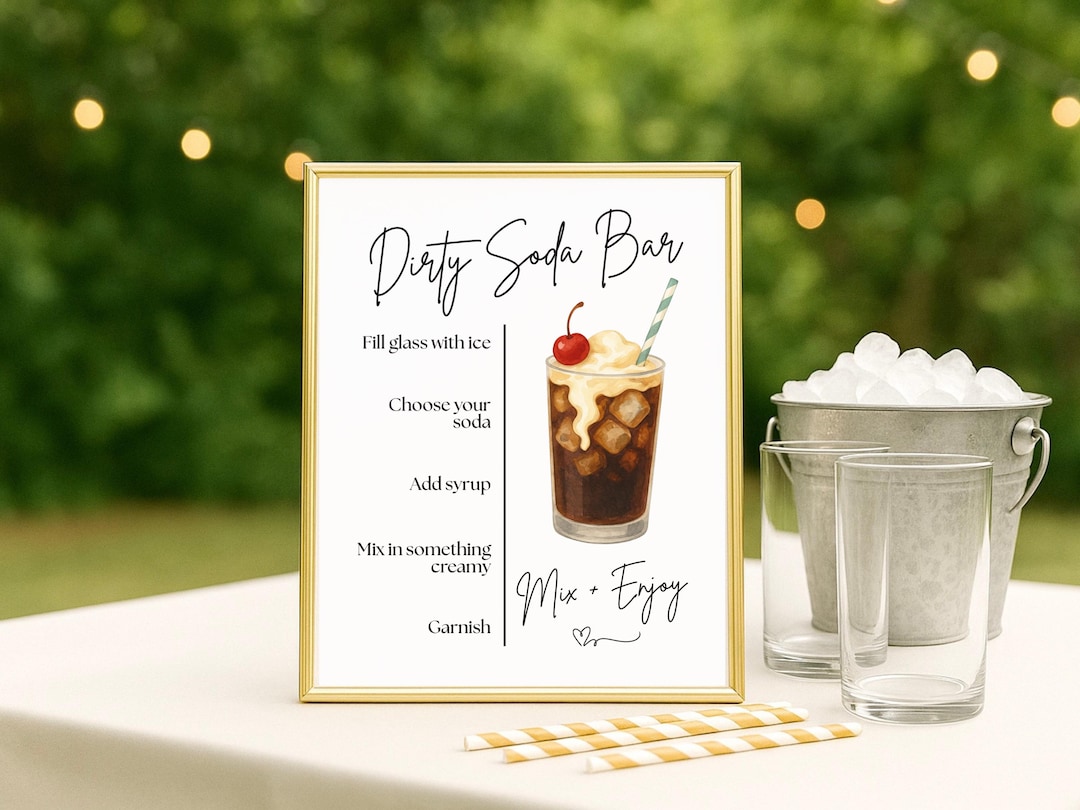 Dirty Soda Bar Sign Printable + Editable Template | 4 Sizes | Canva ...