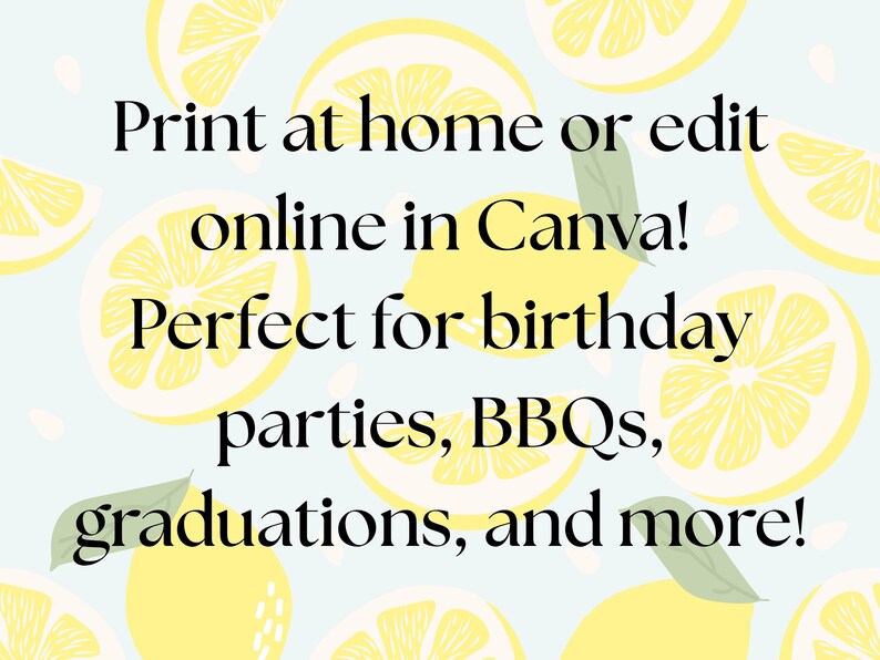Lemonade Bar Sign Printable | Summer Party Decor (canva Template) - Etsy