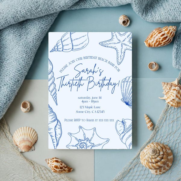 Shell Invitations - Etsy