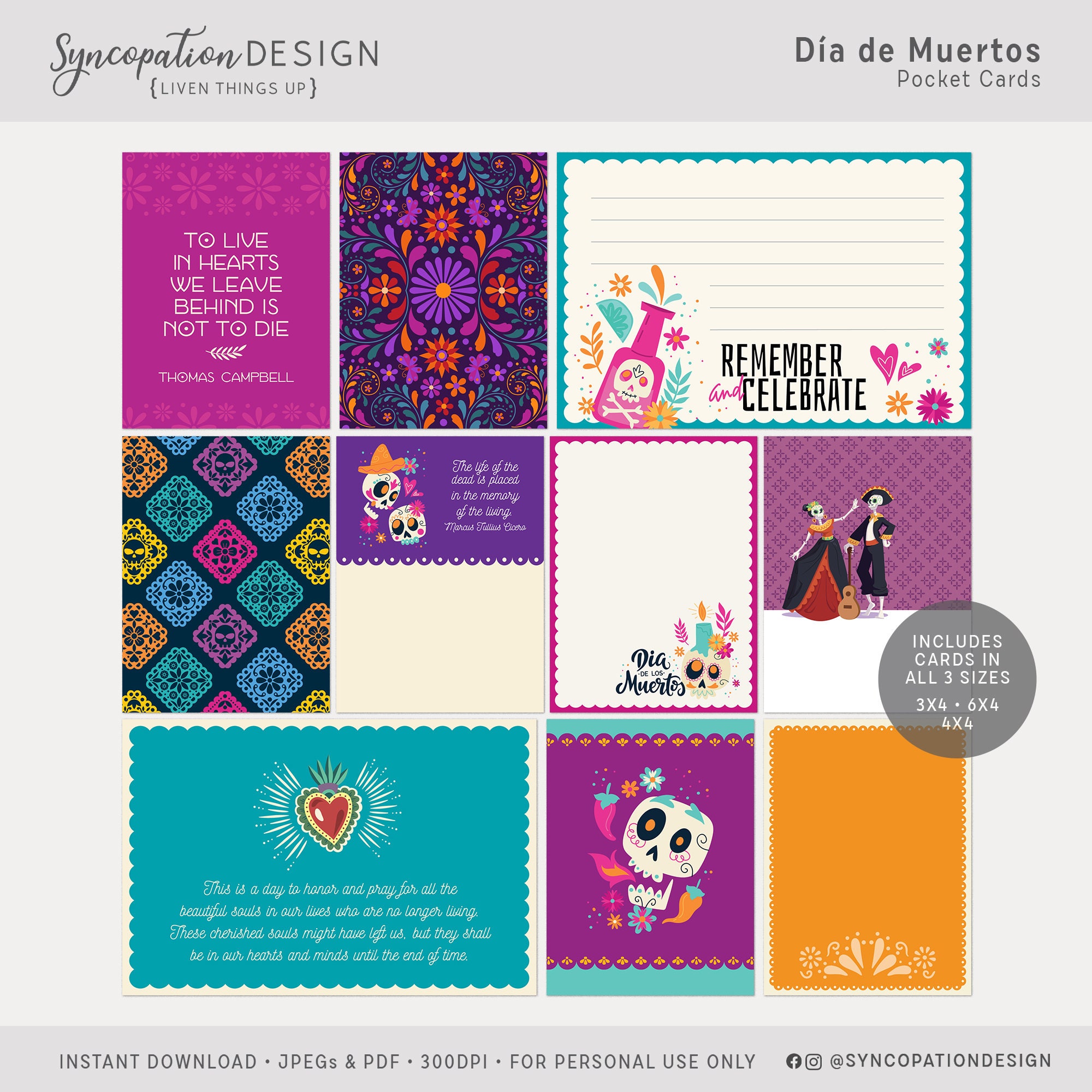 Bundle | Día De Muertos : Day of the Dead Digital Scrapbooking Kit ...