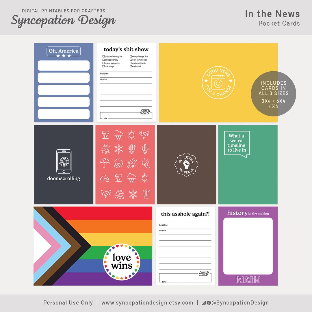 Pocket Cards | in the News : Digital Scrapbooking (headlines Humanity ...