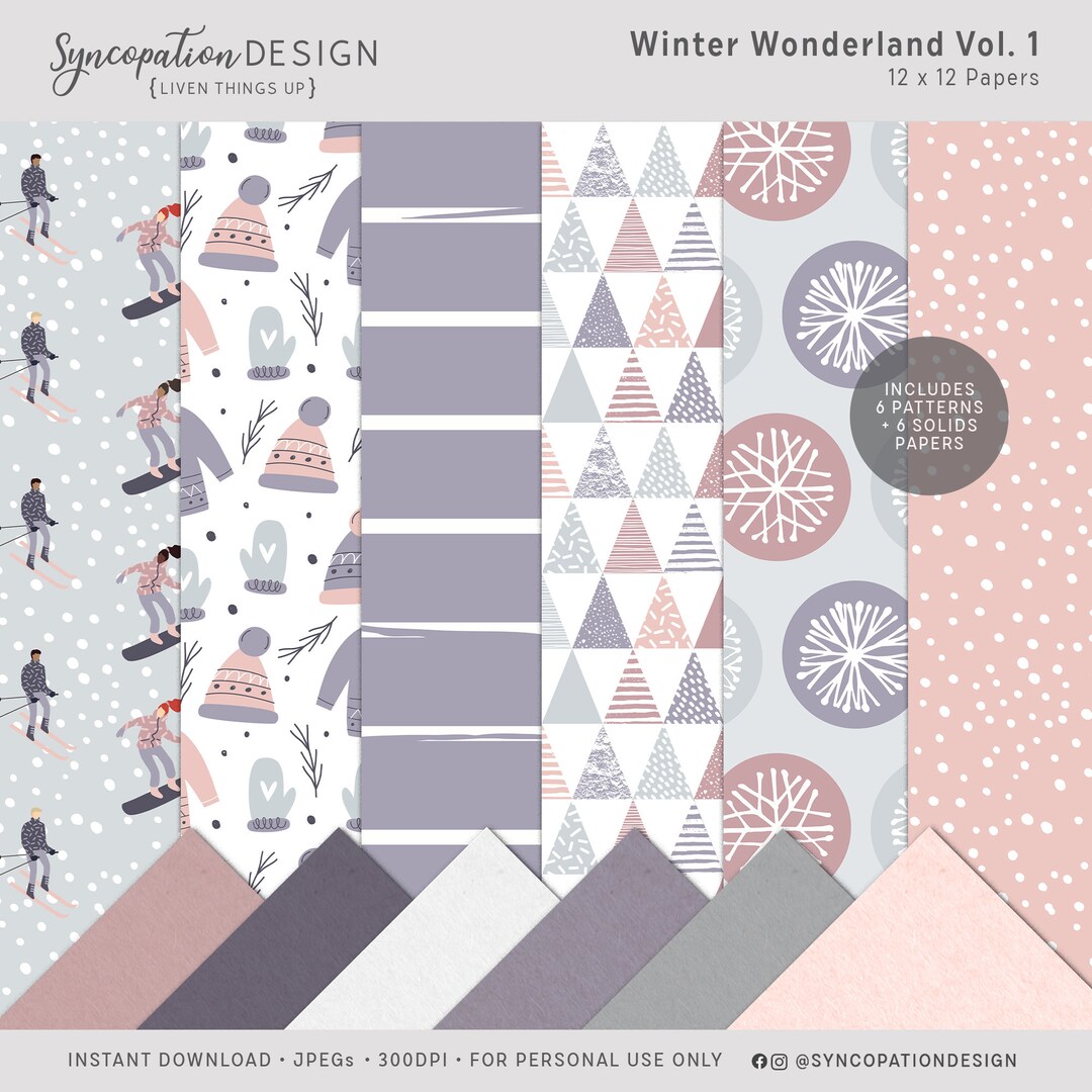 12x12 Paper | Winter Wonderland : Digital Scrapbooking • Journaling ...