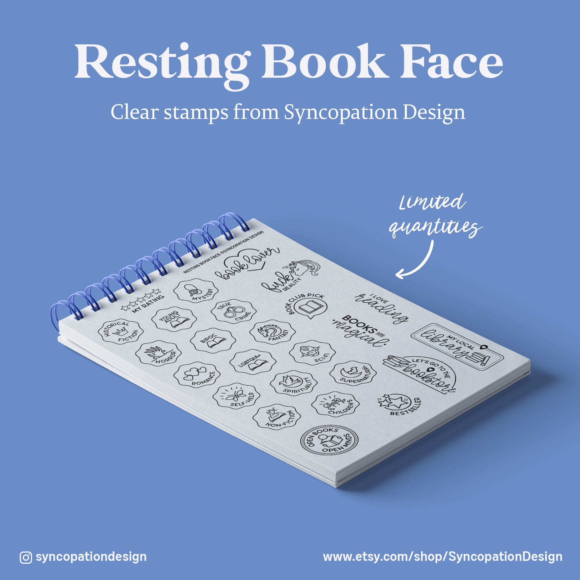 Clear Stamp Set Resting Book Face 6x8: 25 Photopolymer - Etsy