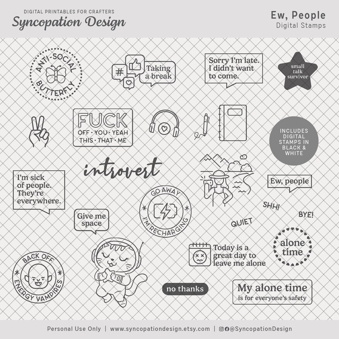 Digital Stamps | Ew, People : Digital Scrapbooking • Photo Overlays for ...