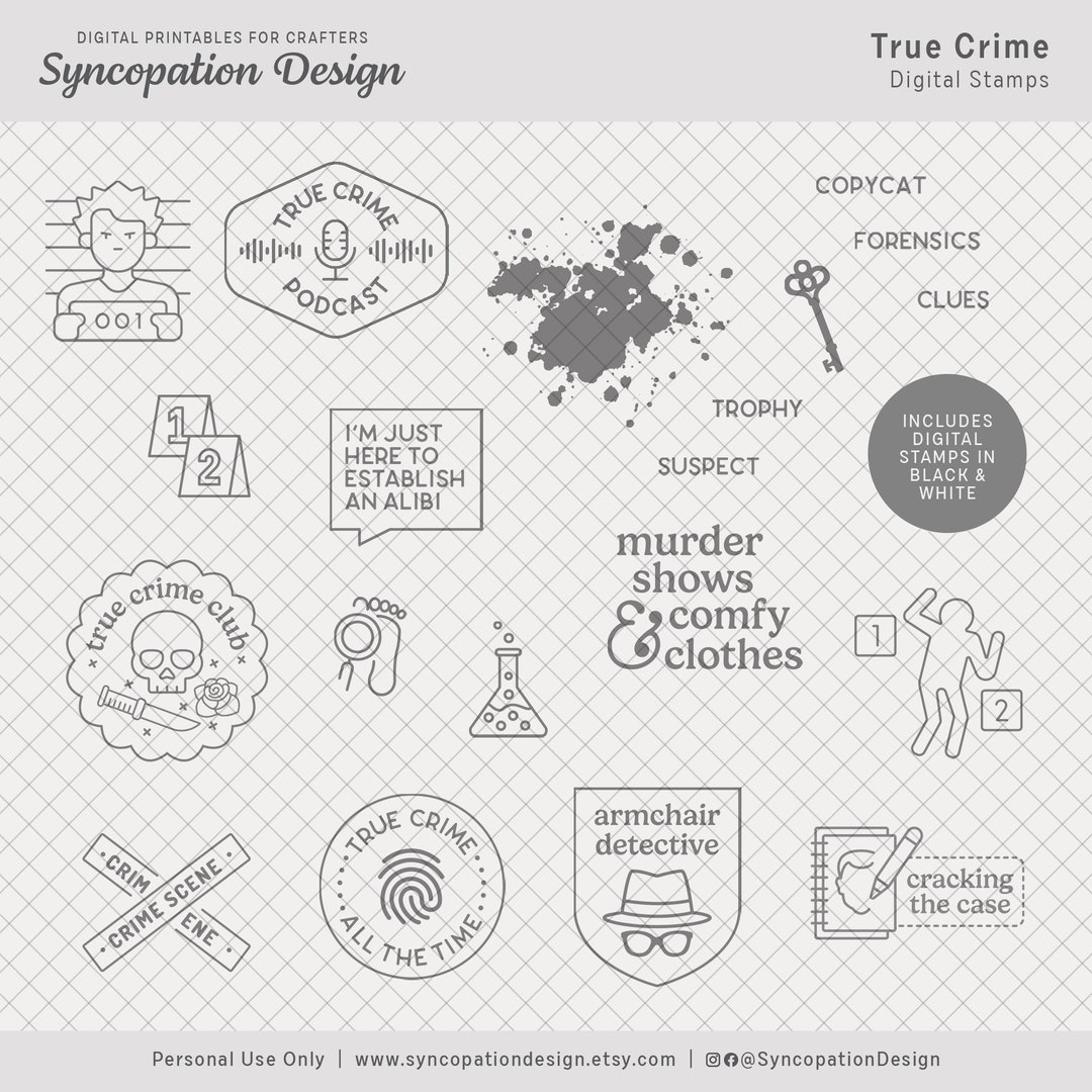 Digital Stamps | True Crime : Digital Scrapbooking • Photo Overlays for ...