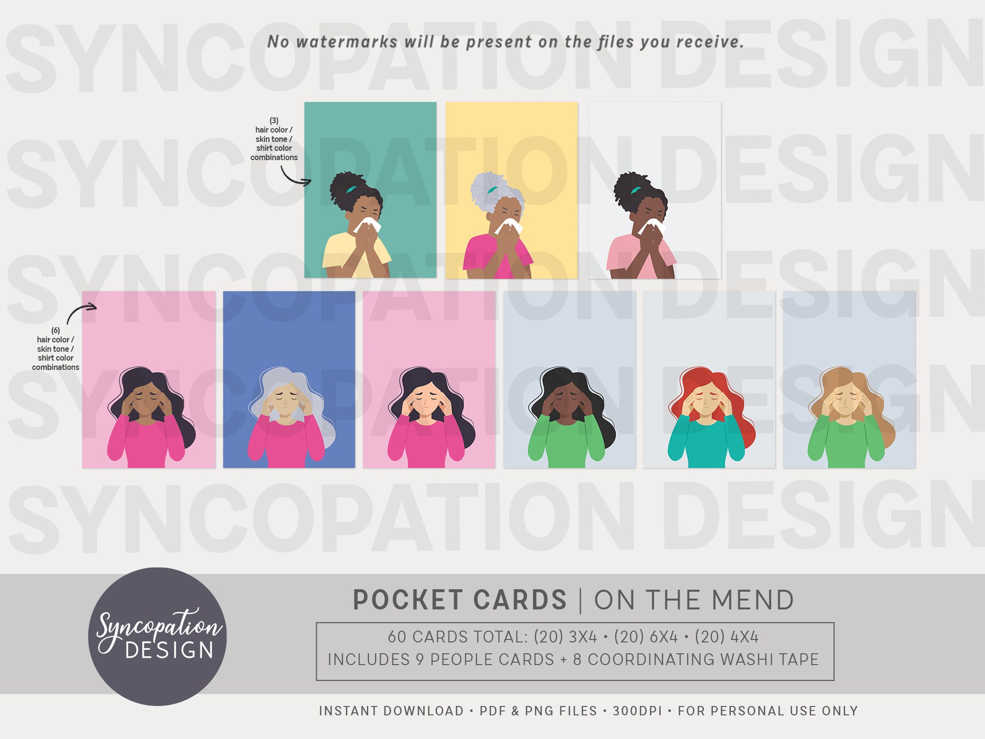 Pocket Cards | on the Mend : Digital Scrapbooking (sick Illness Sprain ...