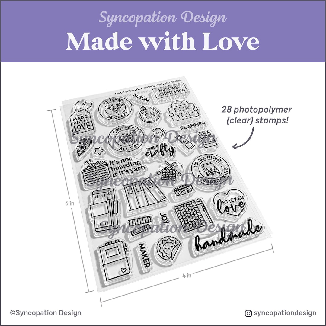 Clear Stamp Set | Made With Love (4x6) : 28 Stamps for Scrapbooks ...