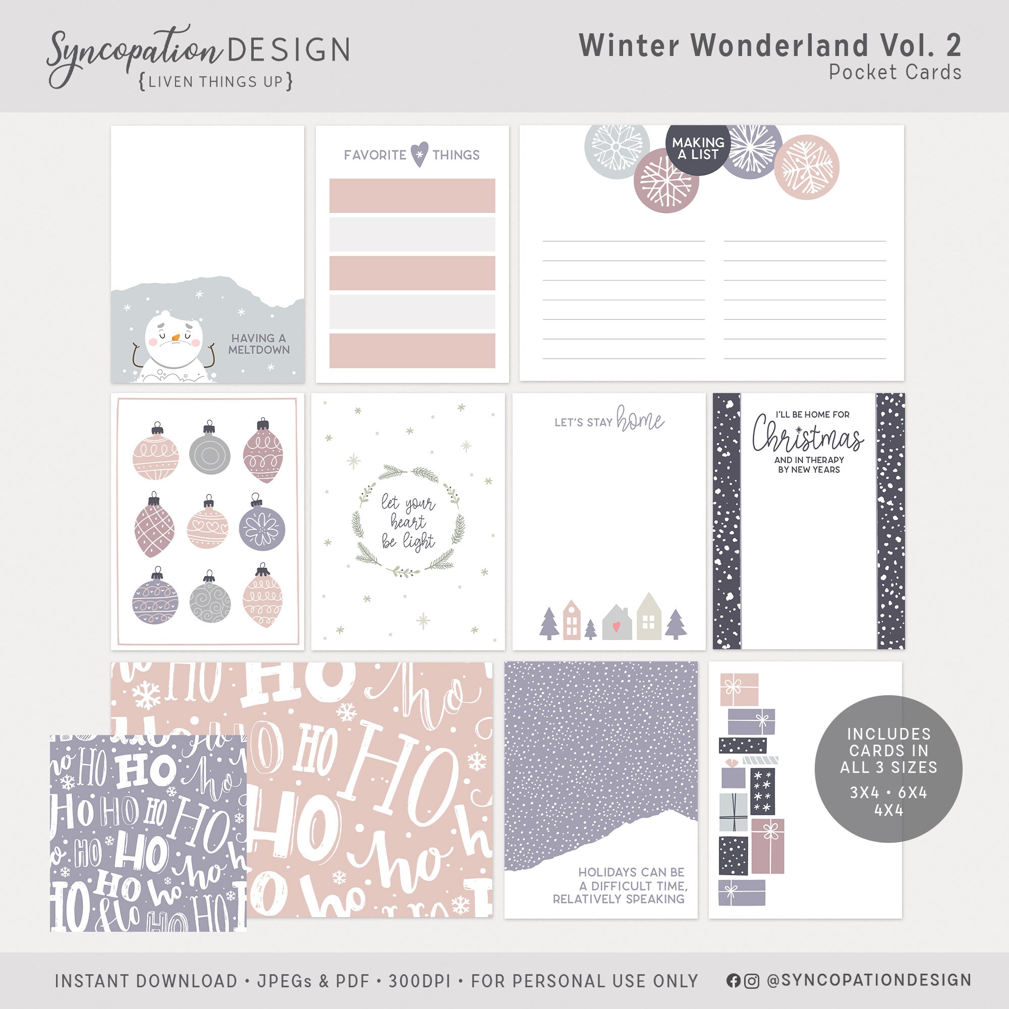 Pocket Cards | Winter Wonderland Vol 2 : Digital Scrapbooking • Project ...