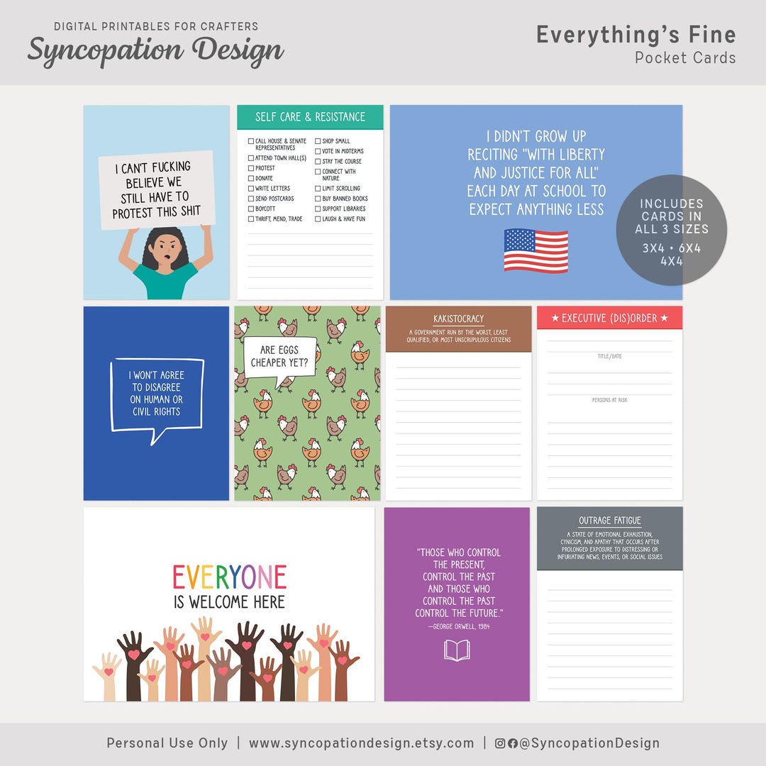Pocket Cards | Everything's Fine : Digital Scrapbooking • Project Life ...