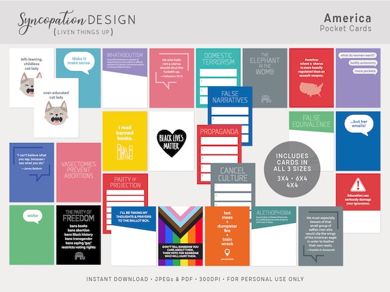 Pocket Cards America : Digital Scrapbooking civil Rights - Etsy