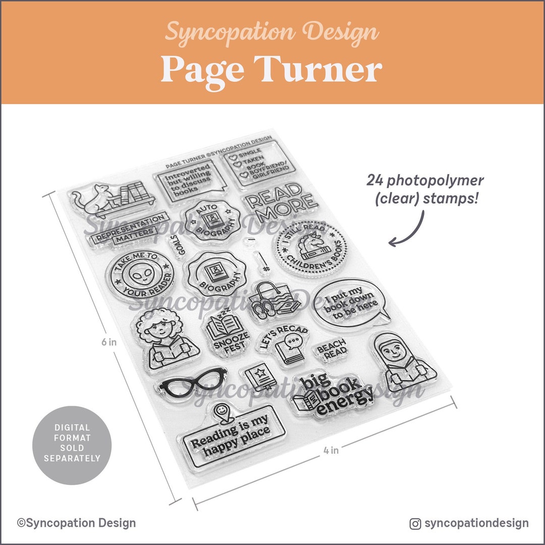 Clear Stamp Set | Page Turner (4x6): 23 Photopolymer Stamps for ...