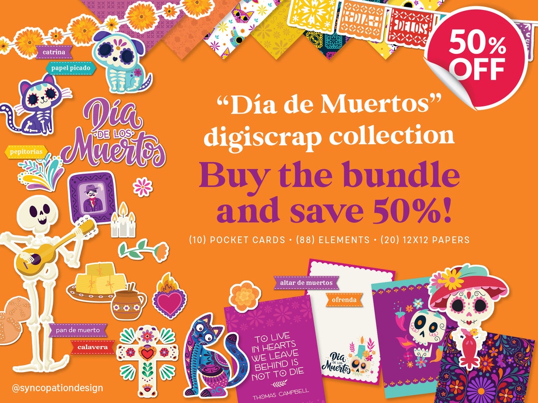Bundle | Día De Muertos : Digital Scrapbooking (project Life • Pocket ...