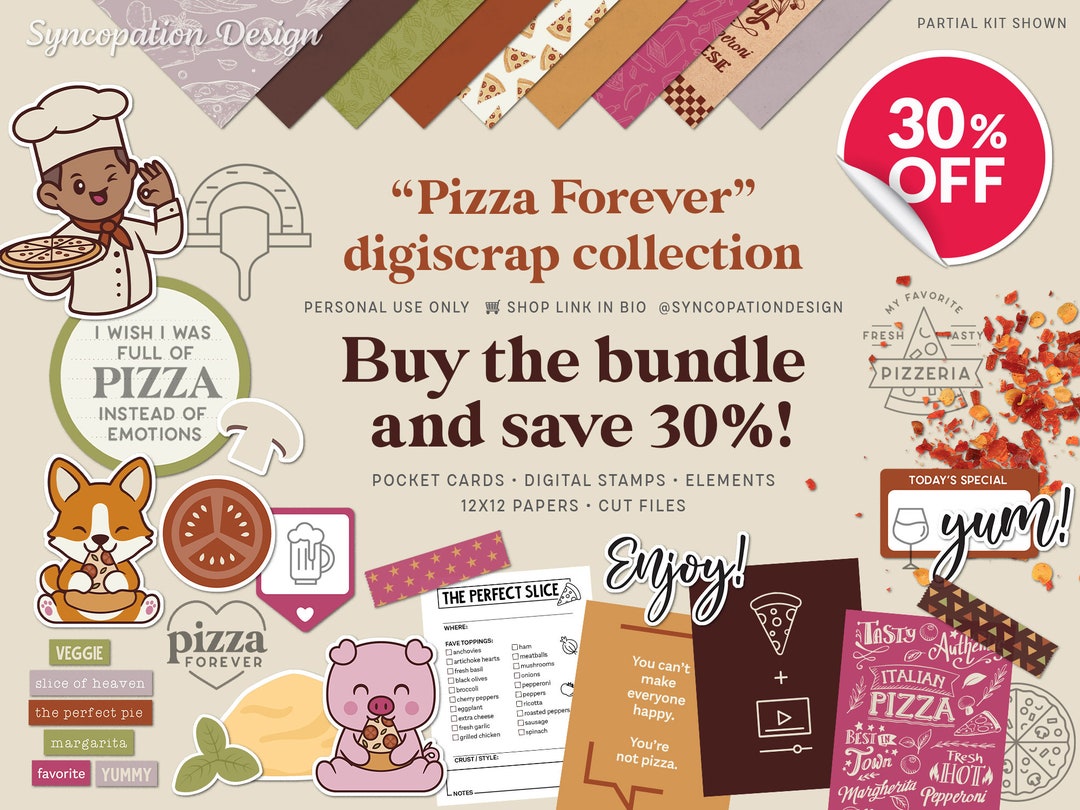 Bundle | Pizza Forever : Digital Scrapbooking • Journal • Project Life ...