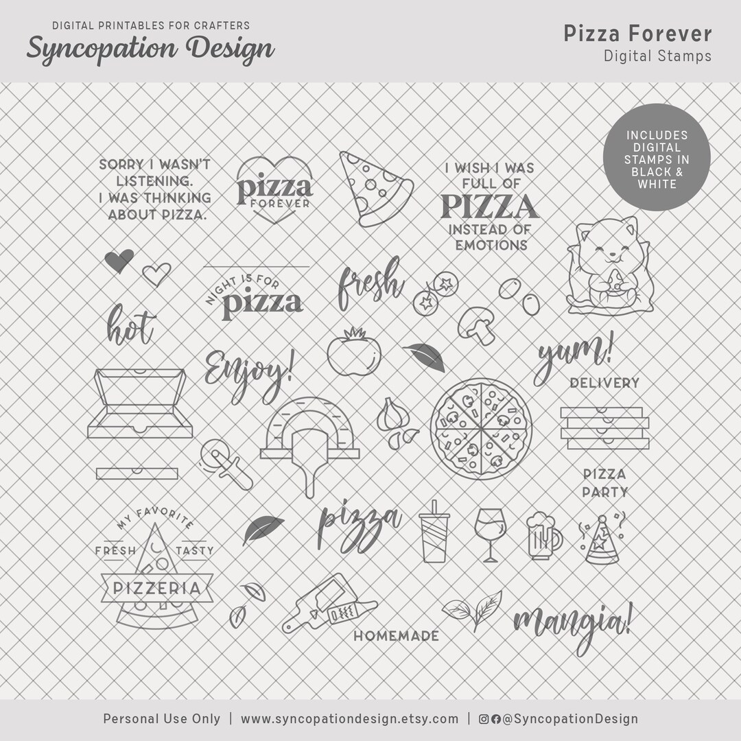 Digital Stamps | Pizza Forever : Digital Scrapbooking • Photo Overlays ...
