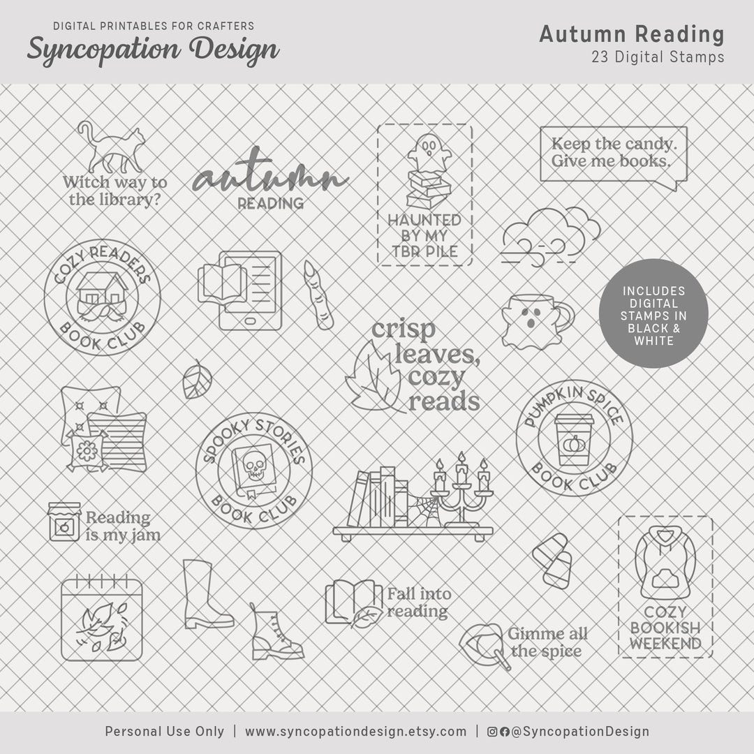 Digital Stamps | Autumn Reading : Digital Scrapbooking (photo Overlay ...