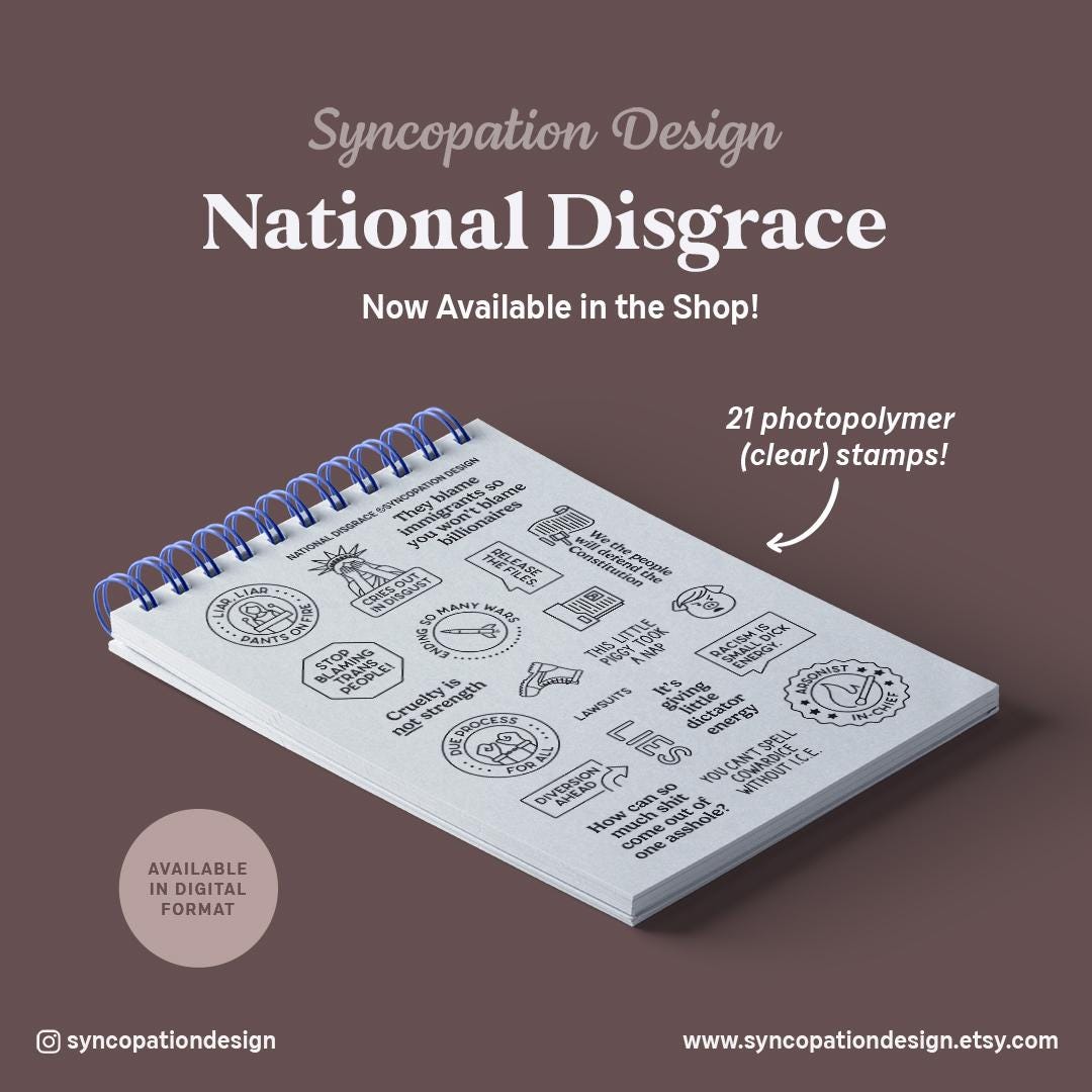 Clear Stamp Set | National Disgrace (4x6) : 21 Stamps for Scrapbooks ...