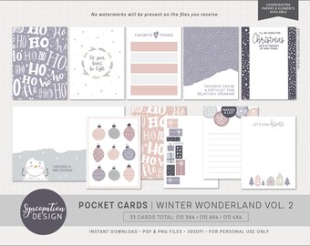 Pocket Cards Winter Wonderland : Digital Scrapbooking | Etsy