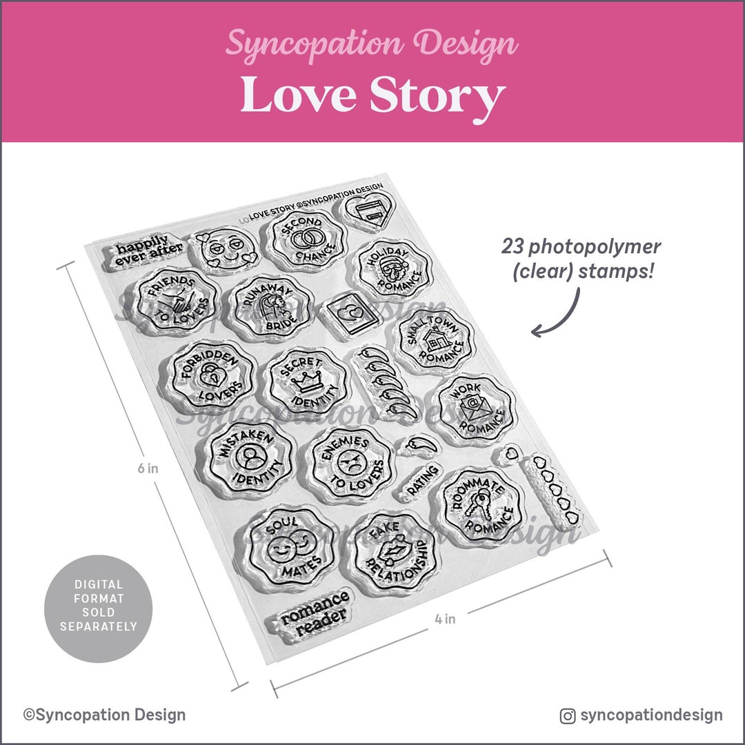 Clear Stamp Set | Love Story (4x6) : 23 Stamps for Scrapbooks, Journals ...
