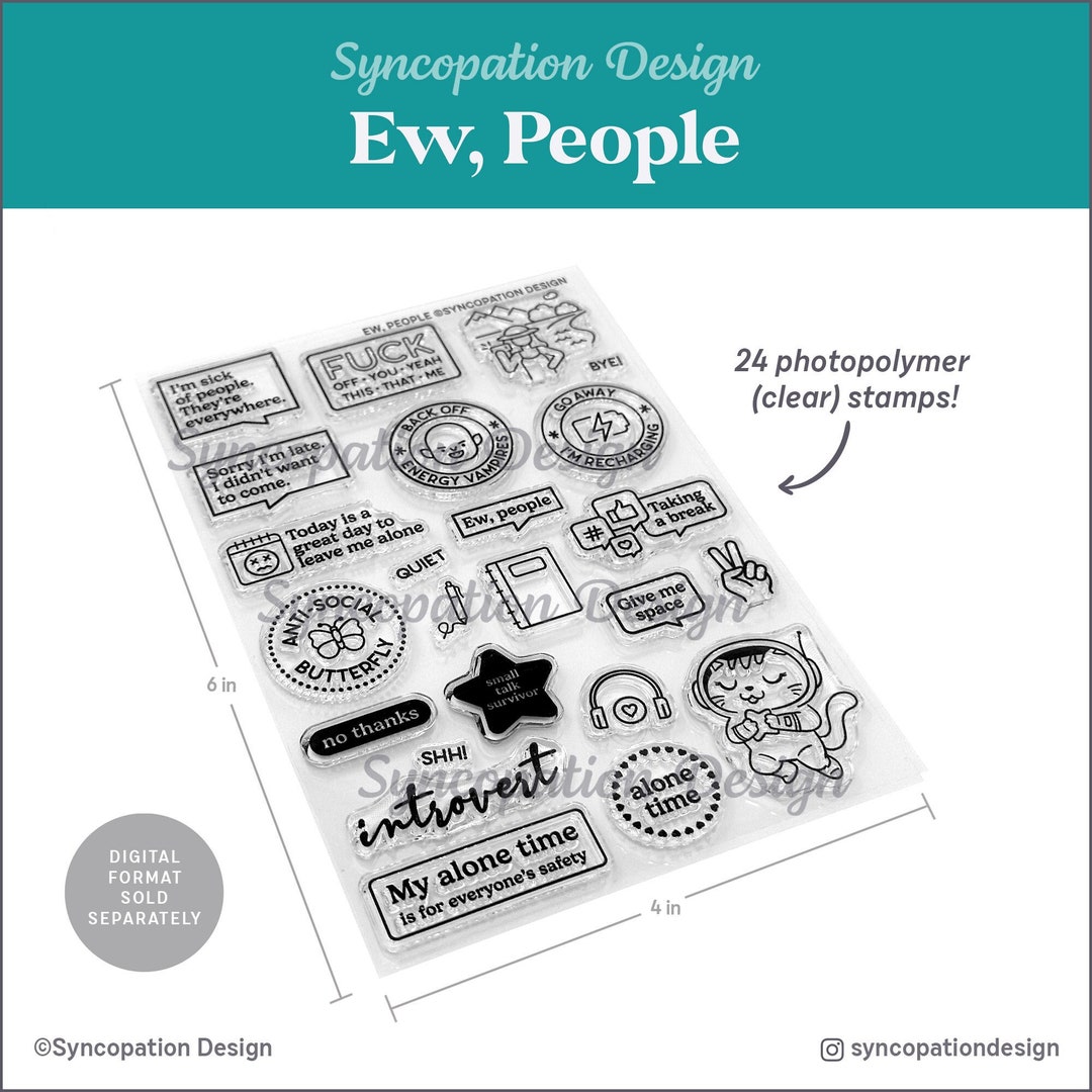 Clear Stamp Set | Ew, People (4x6): 24 Photopolymer Stamps for ...