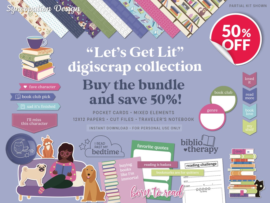 Bundle Let's Get Lit : Digital Scrapbooking Journal Project Life pocket ...