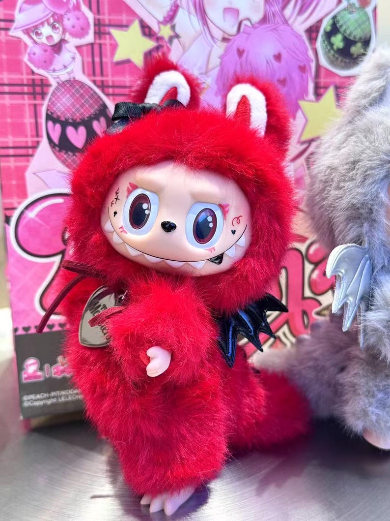 Hot Devil Zimomo Original Handmade Black/red Zimomo Plush Keychain ...