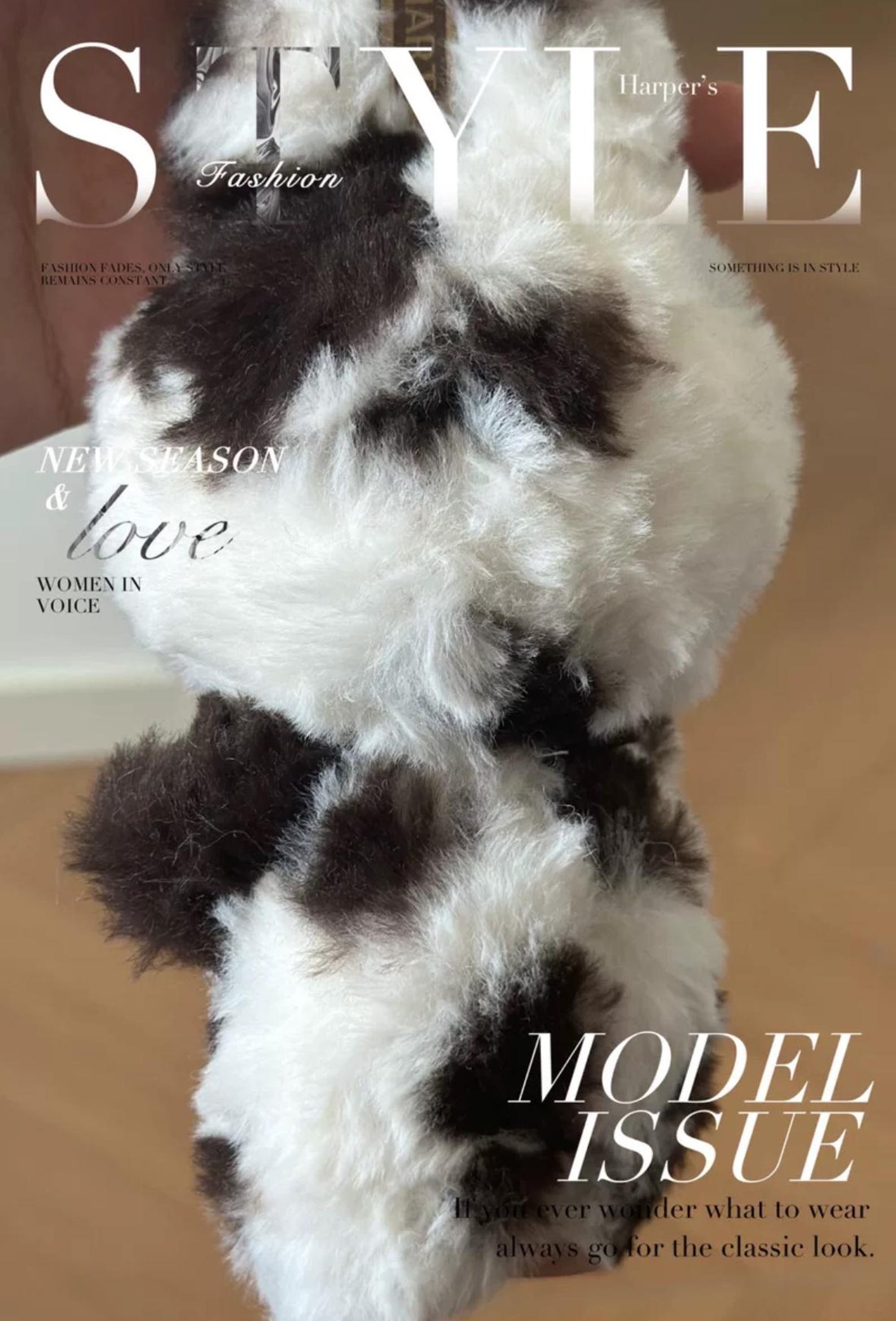 Cow Cat Labubu Original Handmade Black and White Cat Zimomo Plush ...