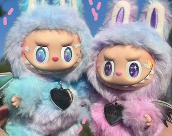 Fluffy Lycheeberry Labubu Original Handmade Zimomo Plush Keychain ...