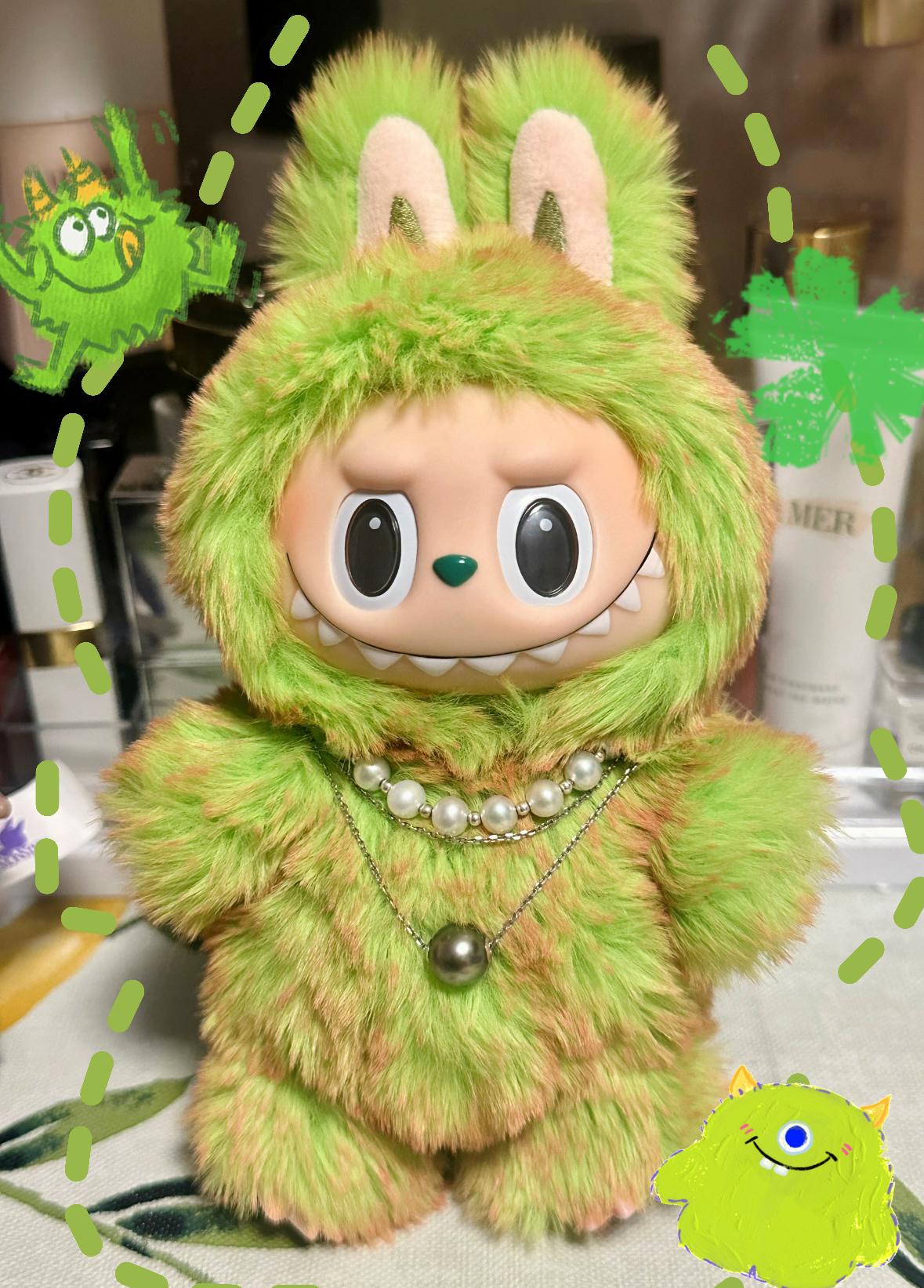 Rainbow Monster Colorful Labubu Original Handmade Plush Keychain Design ...