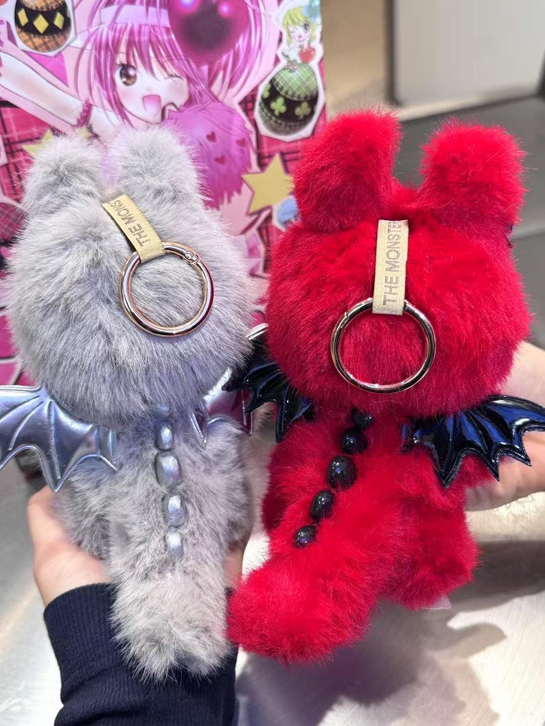 Hot Devil Zimomo Original Handmade Black/red Zimomo Plush Keychain ...