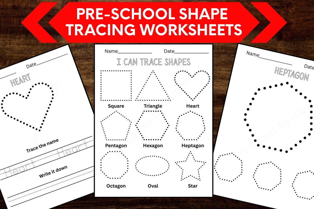 Preschool Shape Tracing Worksheets | 62 Pages | Tracing Shapes ...