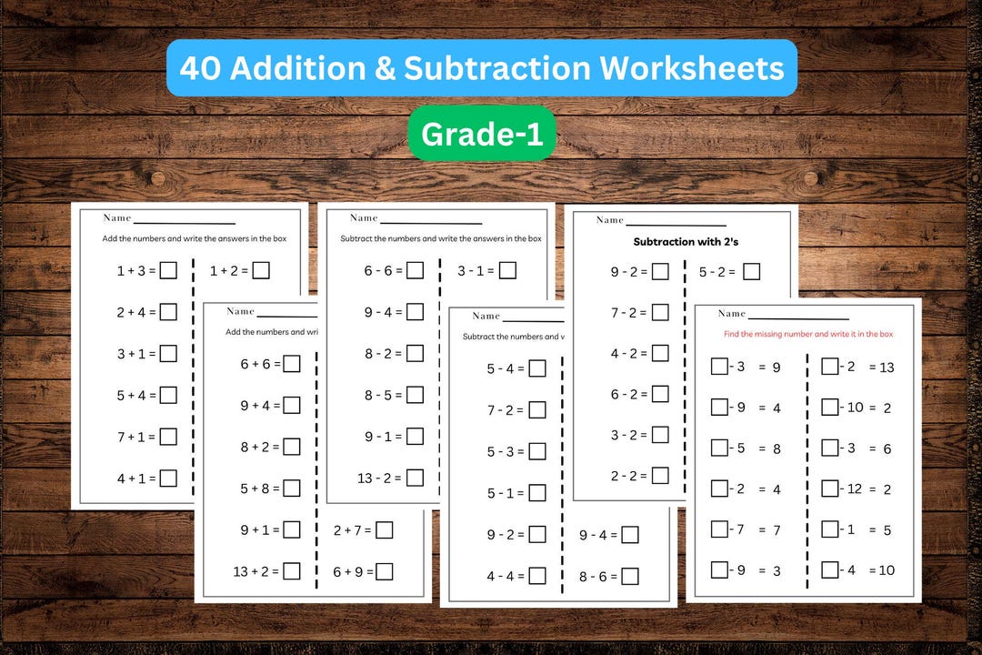Grade 1 Math Worksheets | Addition & Subtraction | Find the Missing ...