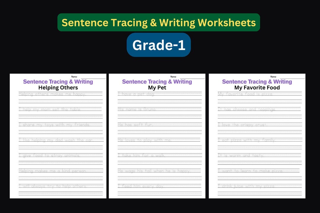 15 Sentence Writing Worksheets | Writing Practice Worksheets | Early ...