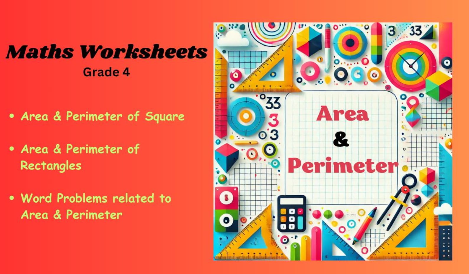 Grade 4 Math Worksheet | Area & Perimeter | Area and Perimeter ...