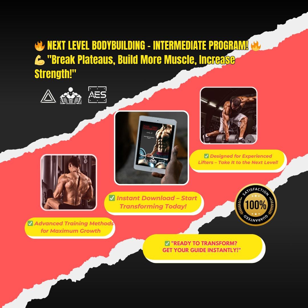 Bodybuilding Intermediate Program | Advanced Muscle Growth Plan | Strength & Hypertrophy ...