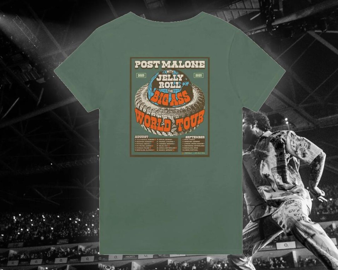 Post Malone World Tour Tee 2025 - Country Merchandise, Concert T-shirt ...